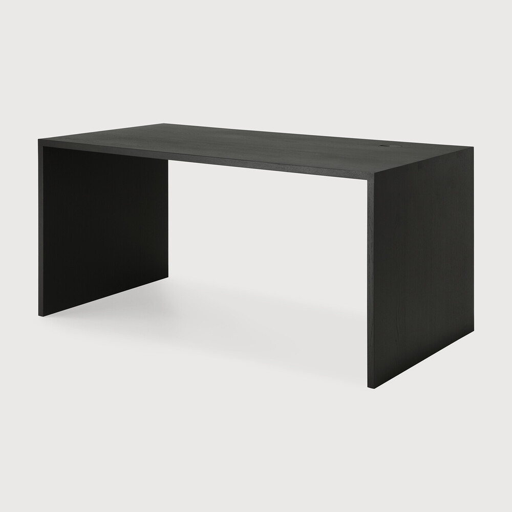 Black desk with cable management store